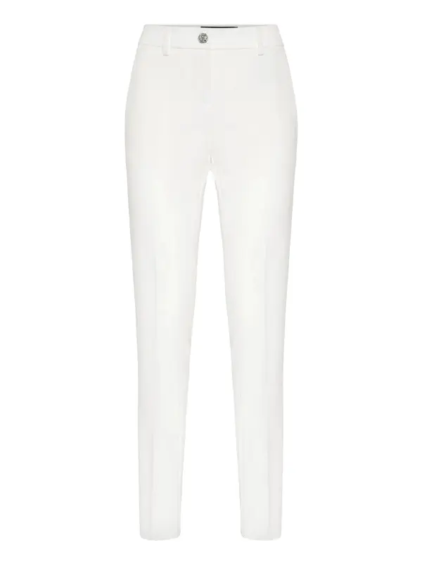 Philipp Plein Mid-rise Slim-fit Trousers - White