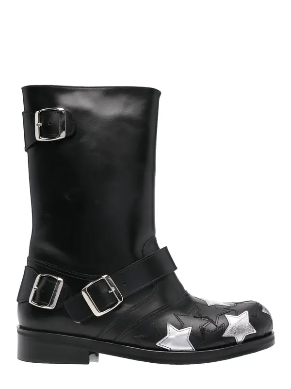 STEFAN COOKE Star Biker Boots - Black