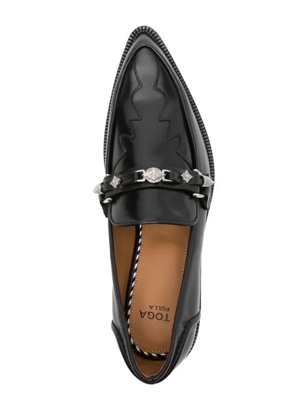 Toga Stud-detailed Loafers - Black