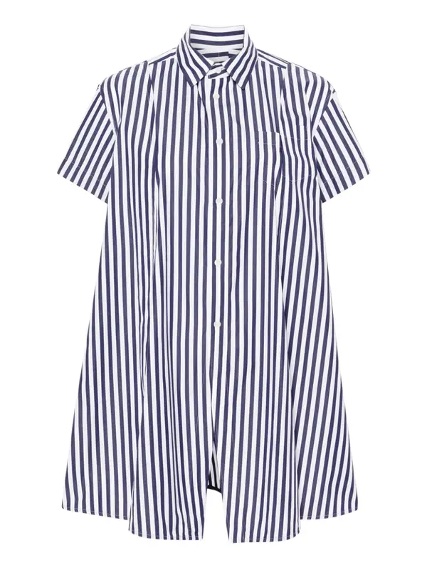 Sacai Striped Cotton Poplin Shirt - White