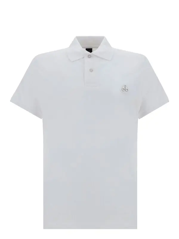 Moose Knuckles Everett Logo-appliqué Polo Shirt - White