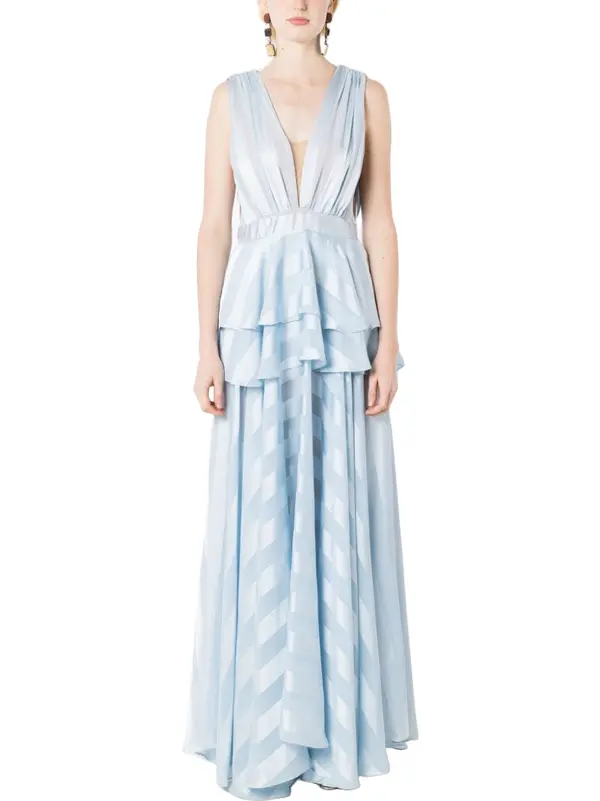 LETHICIA BRONSTEIN Mariah Stripe-pattern Maxi Dress - Blue