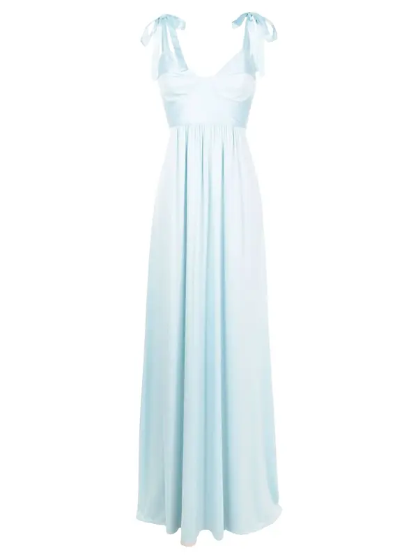 LETHICIA BRONSTEIN Beta Bow-strap Maxi Dress - Blue