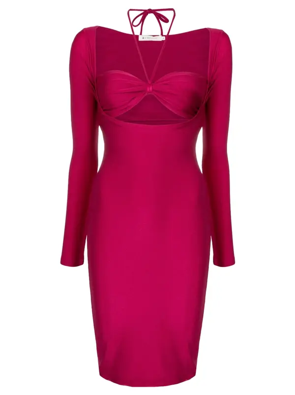 LETHICIA BRONSTEIN Marylin Long-sleeve Midi Dress - Red