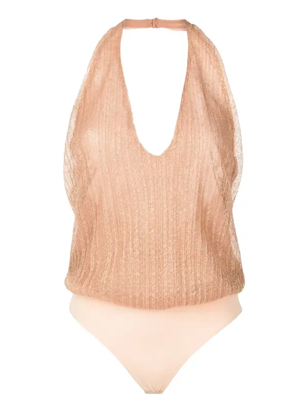 LETHICIA BRONSTEIN Mariah Pleated Bodysuit - Brown