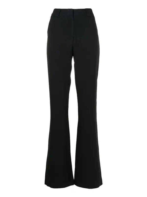 LETHICIA BRONSTEIN Ava Crepe Flared Trousers - Black