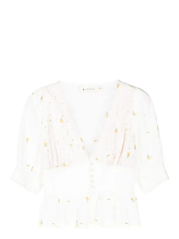 LETHICIA BRONSTEIN Margarida Broderie Blouse - White