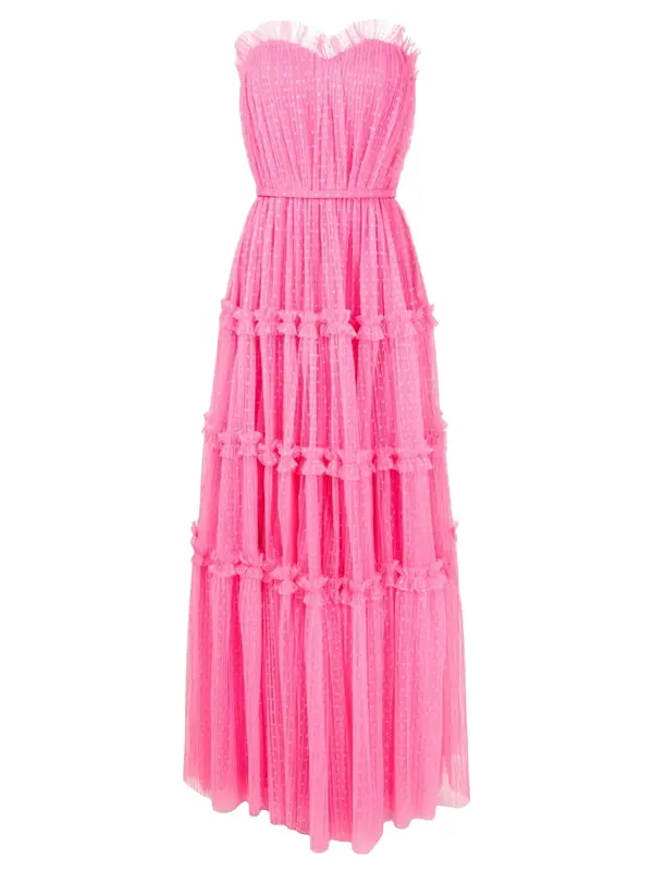 LETHICIA BRONSTEIN Polka-dot Pattern Strapless Dress - Pink