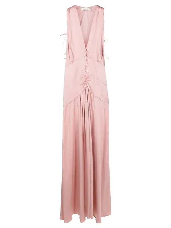 LETHICIA BRONSTEIN Tered V-neck Maxi Dress - Pink