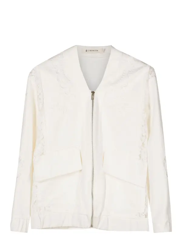 LETHICIA BRONSTEIN Benedita Lace-appliqué Jacket - White