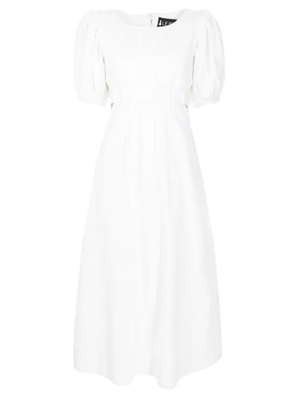 LETHICIA BRONSTEIN Aurora Puff-sleeved Midi Dress - White