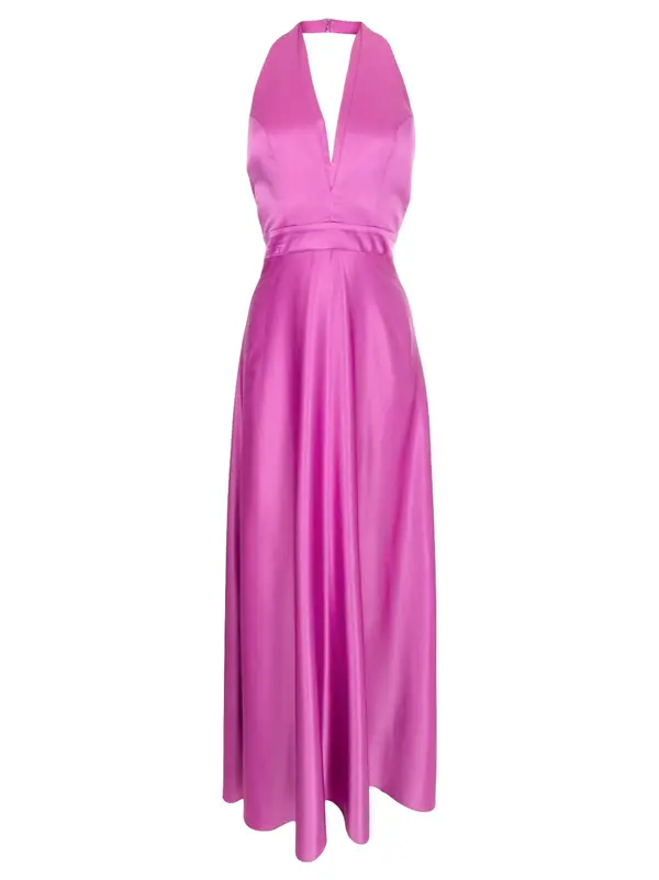 LETHICIA BRONSTEIN Nala Satin-finish Maxi Dress - Pink