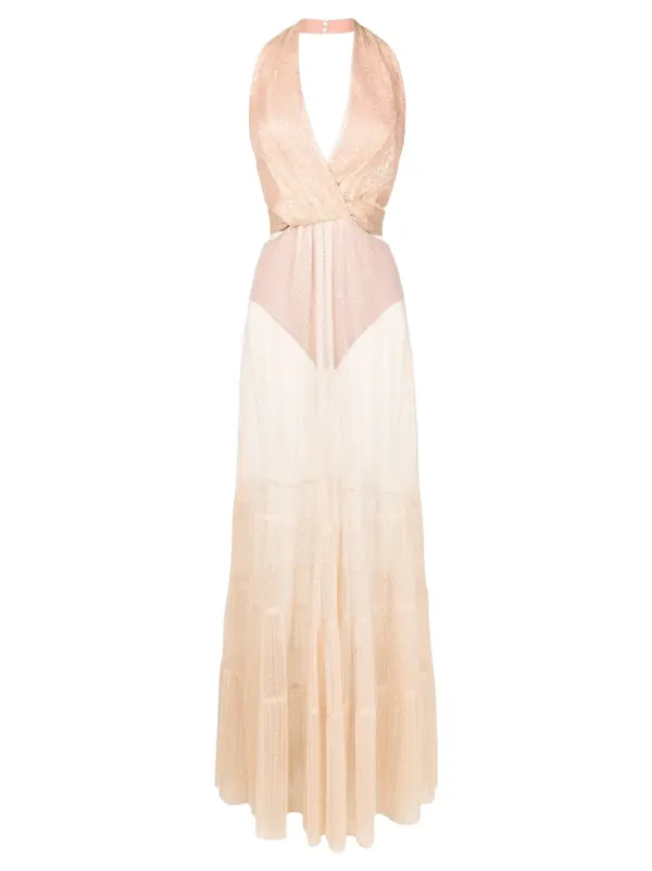 LETHICIA BRONSTEIN Milena Sheer-panel Maxi Dress - Pink