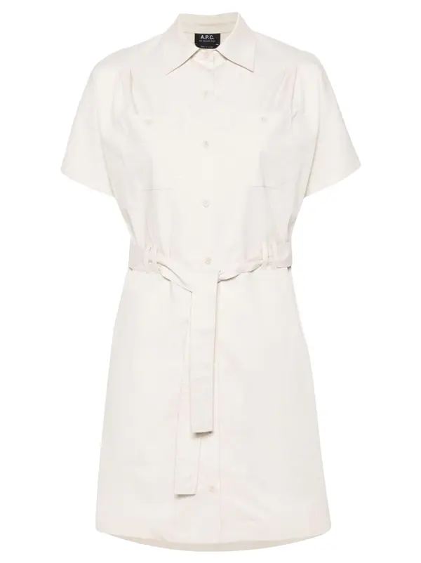 A.p.c. Mini Shirt Dress - Neutrals