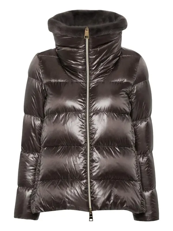 Herno Faux-fur Collar Padded Jacket - Grey