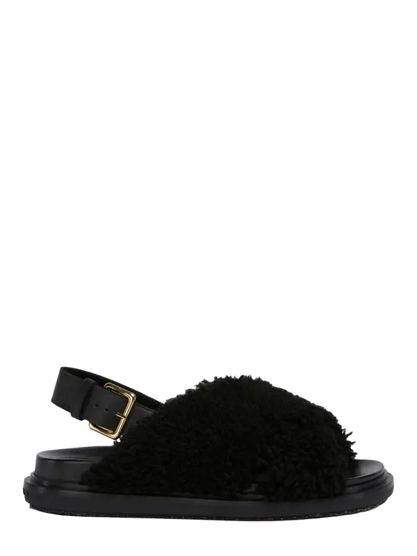 Marni Fussbett Shearling Sandals - Black