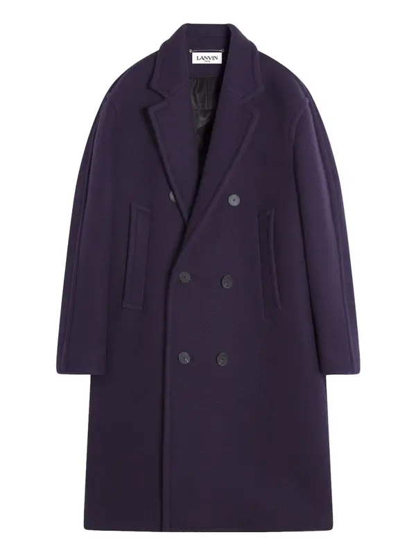 LANVIN Double-breasted Wool Coat - Purple