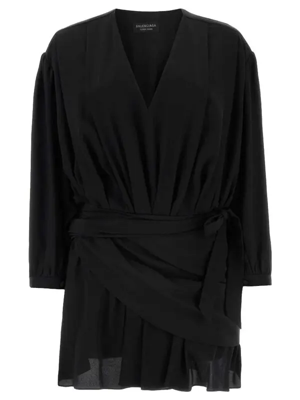 Balenciaga Crepe Mini Dress - Black