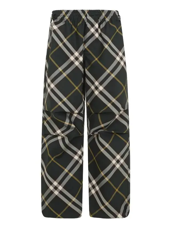 Burberry Check Pattern Trousers - Green