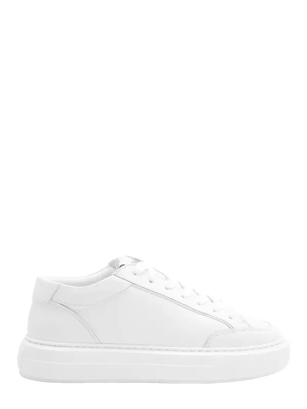 CLEENS Luxor Grained Leather Sneakers - White
