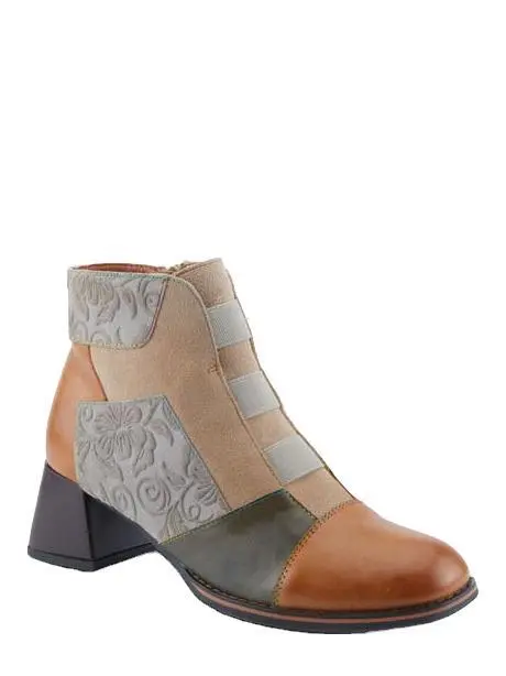 SPRING STEP SHOES Copine Cap Toe Bootie - Tan Multi