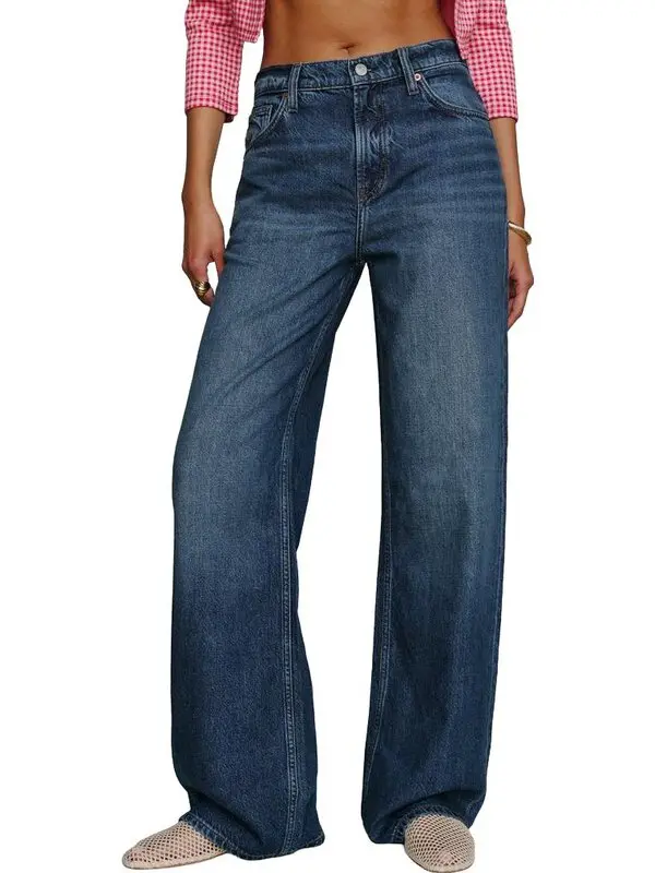 REFORMATION Palmer High Waist Baggy Wide Leg Jeans - Otter
