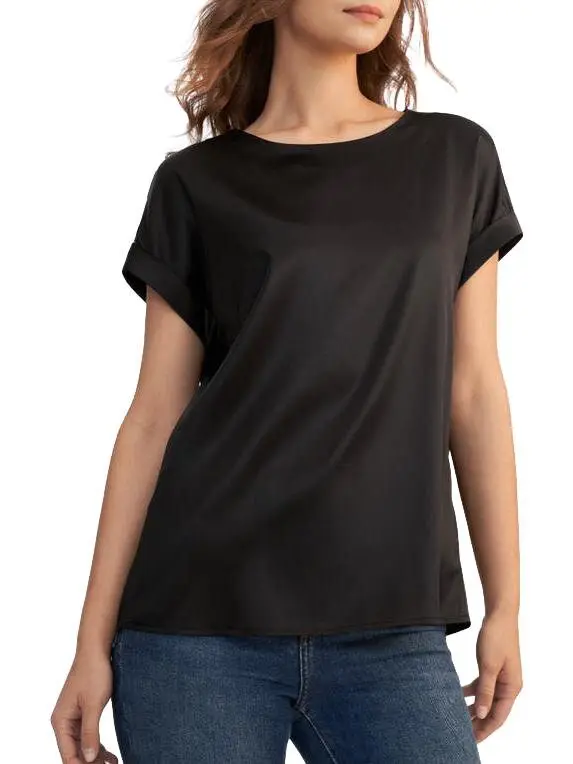 Lilysilk Short Sleeve Silk Tee - Black