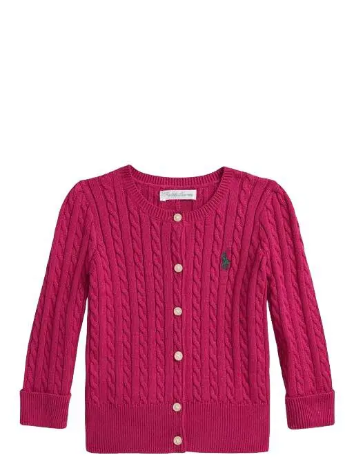 Ralph Lauren Cotton Mini Cable Cardigan - Hint Of Pink