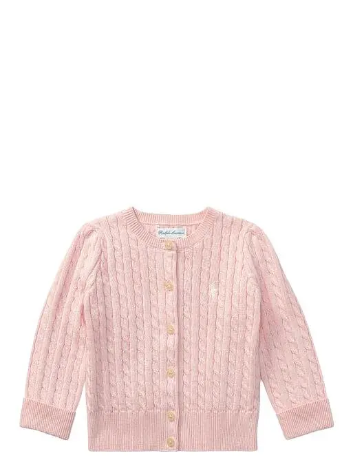 Ralph Lauren Cotton Mini Cable Cardigan - Hint Of Pink