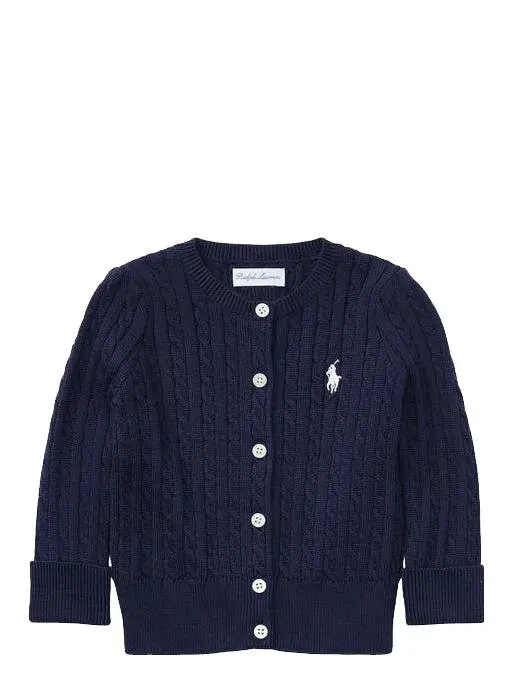 Ralph Lauren Cotton Mini Cable Cardigan - Hunter Navy