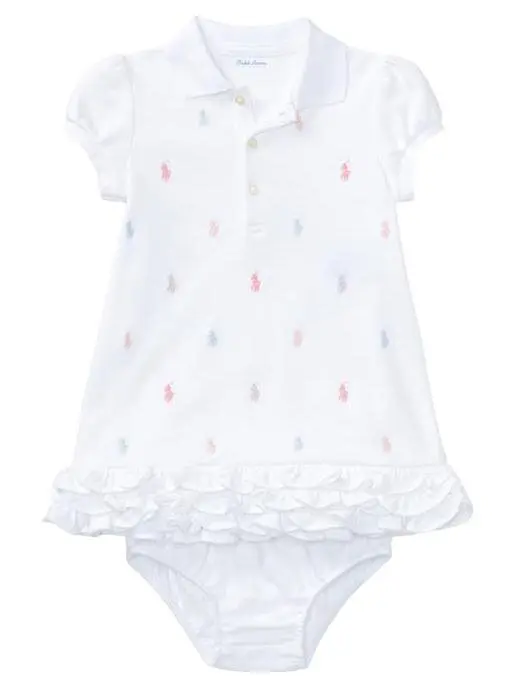 Ralph Lauren Cupcake Embroidered Polo Dress & Bloomers Set - White