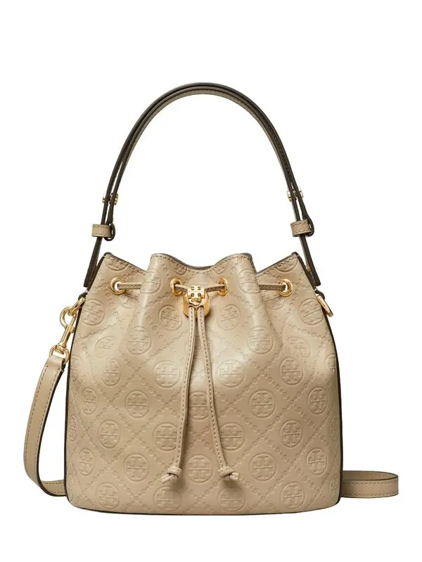 Tory Burch T Monogram Debossed Bucket Bag - Fresh Clay