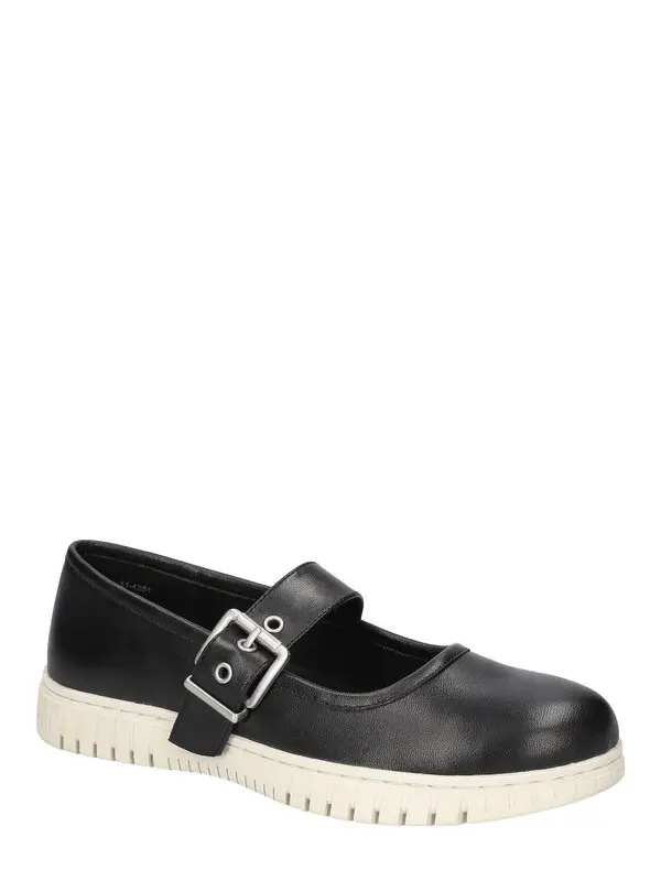 BELLA VITA Astro Mary Jane Flat - Black Leather