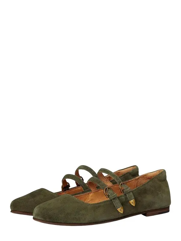 THE FRYE COMPANY Carson Multi Mary Jane Flat Shoes - Olive