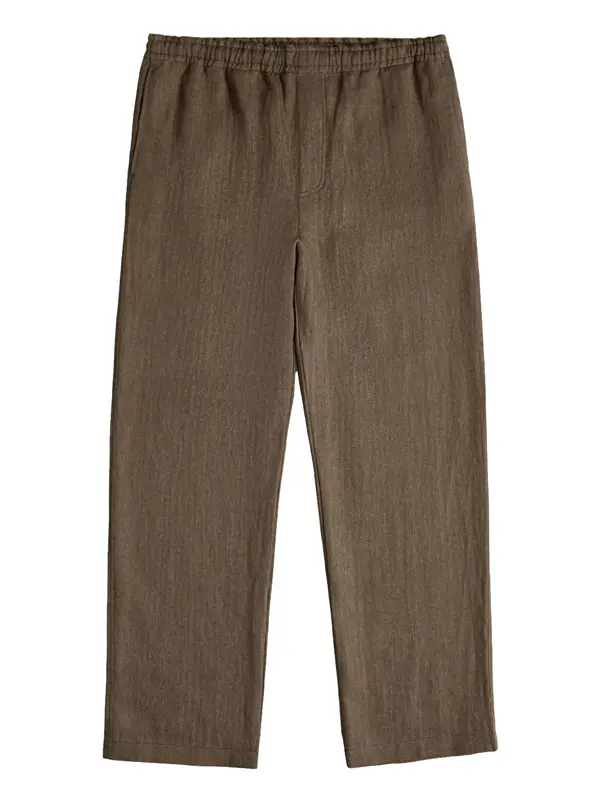 TOD'S Coulisse Linen Trousers - Brown