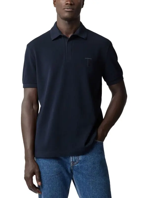 TOD'S Embroidered-logo Polo Shirt - Blue