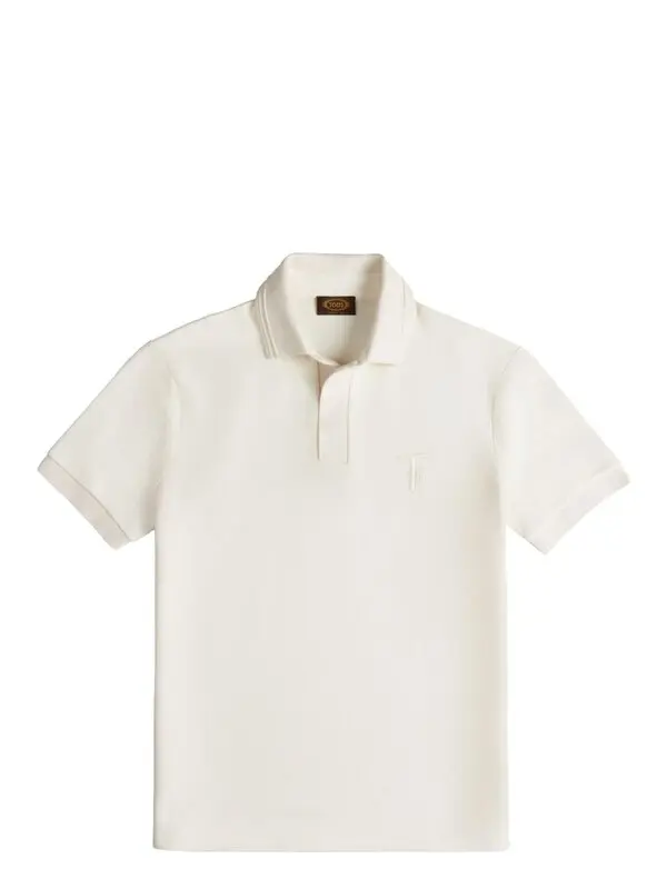TOD'S Embroidered-logo Polo Shirt - White