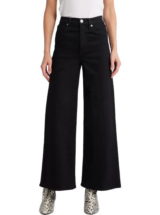 Rag & Bone Flexi Sofie High Waist Ankle Wide Leg Jeans - Black