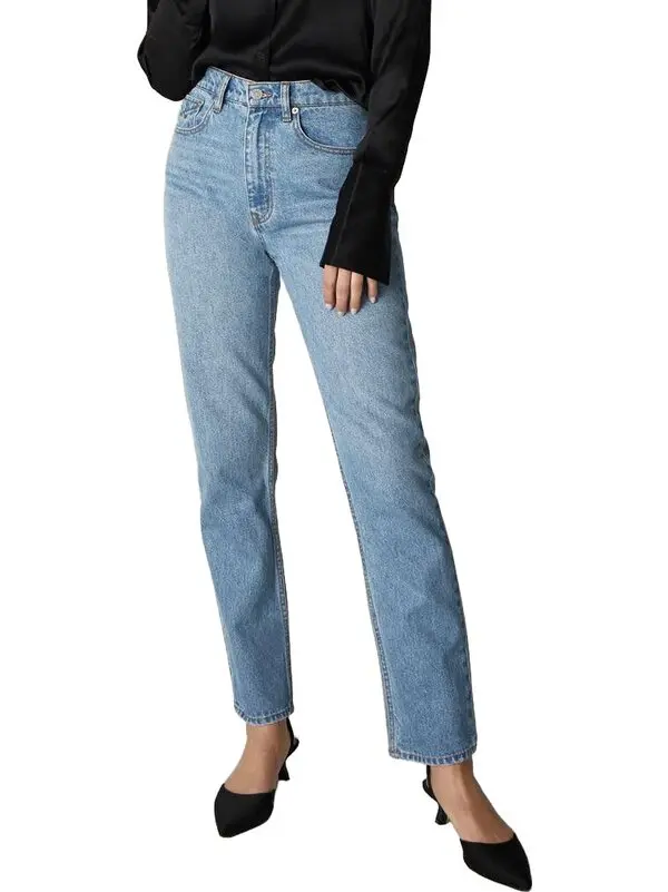 UNPUBLISHED Sloane High Waist Cigarette Jeans - Medium Blue