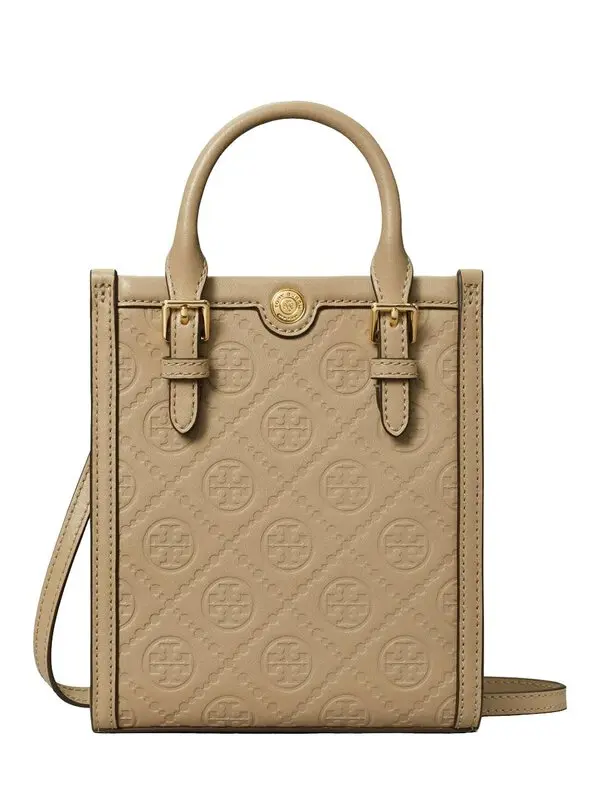 Tory Burch Mini T Monogram Debossed North/south Tote - Fresh Clay