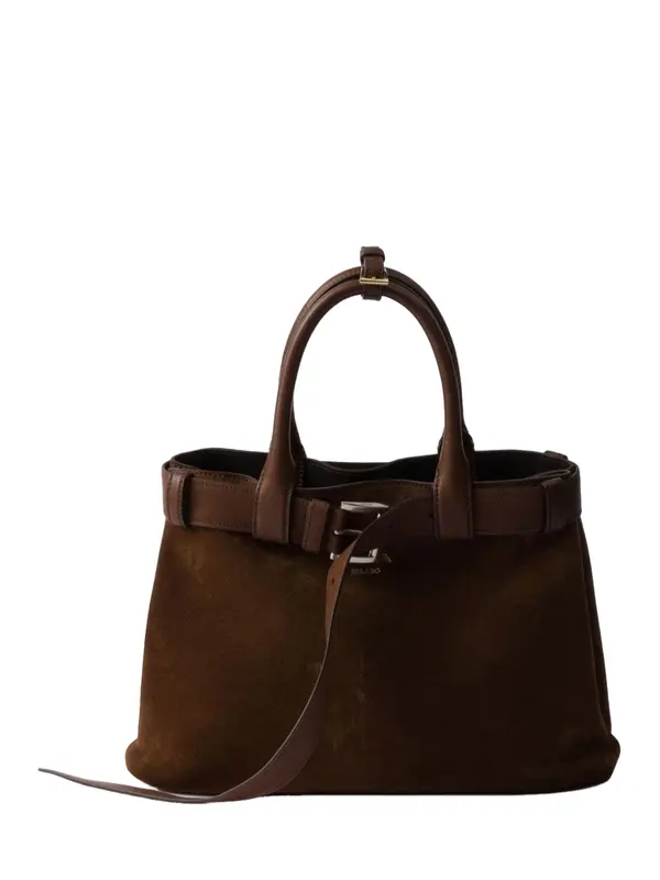 Prada Medium Buckle Tote Bag - Brown