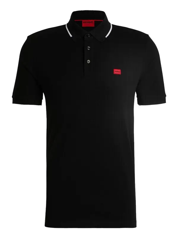 Hugo Logo-patch Polo Shirt - Black