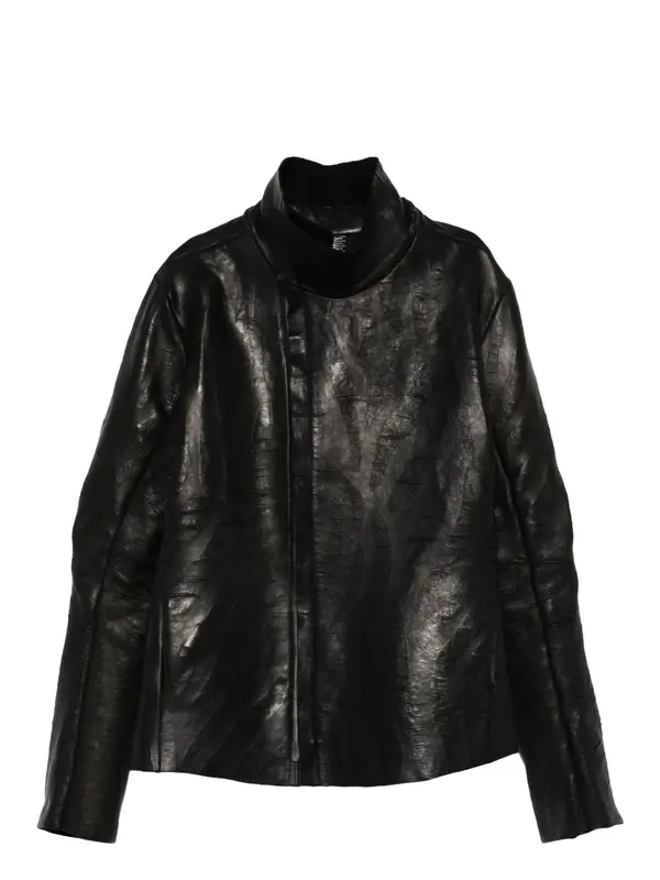 ISAAC SELLAM EXPERIENCE Creased Biker Jacket - Black