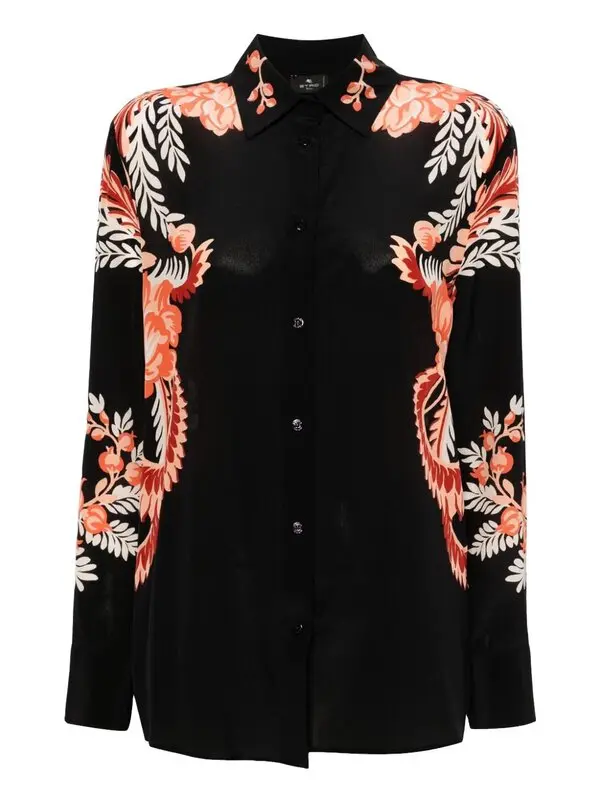 Etro Floral-print Shirt - Black