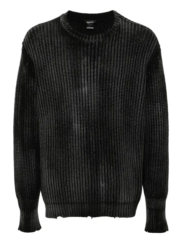 Avant Toi Distressed Jumper - Black