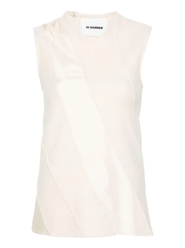 JIL SANDER Textured Jersey Top - Neutrals