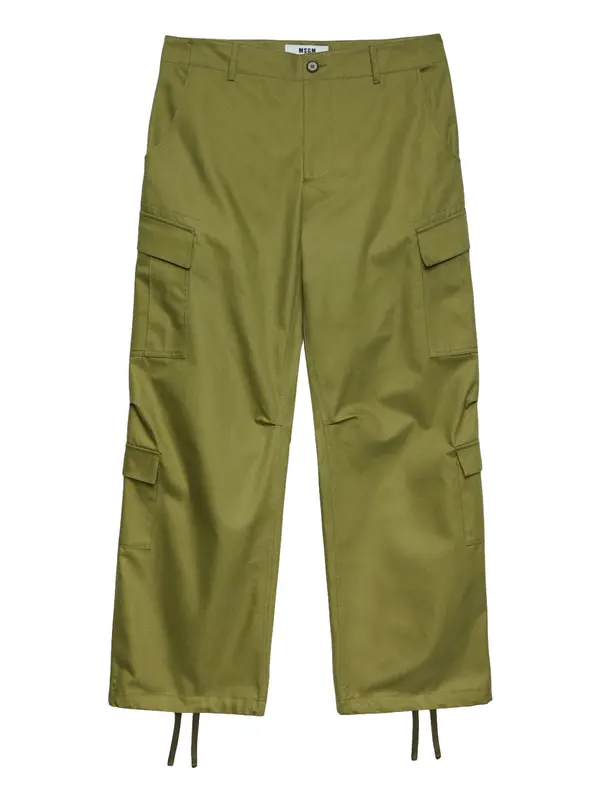 MSGM Drawstring Cargo Trousers - Green