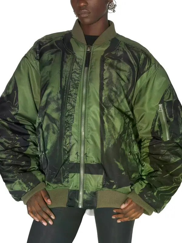 Jean Paul Gaultier Trompe L'oeil Bomber Jacket - Green