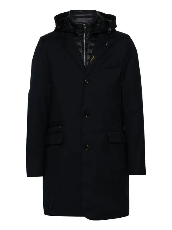 MOORER Redon-pum Hooded Coat - Blue