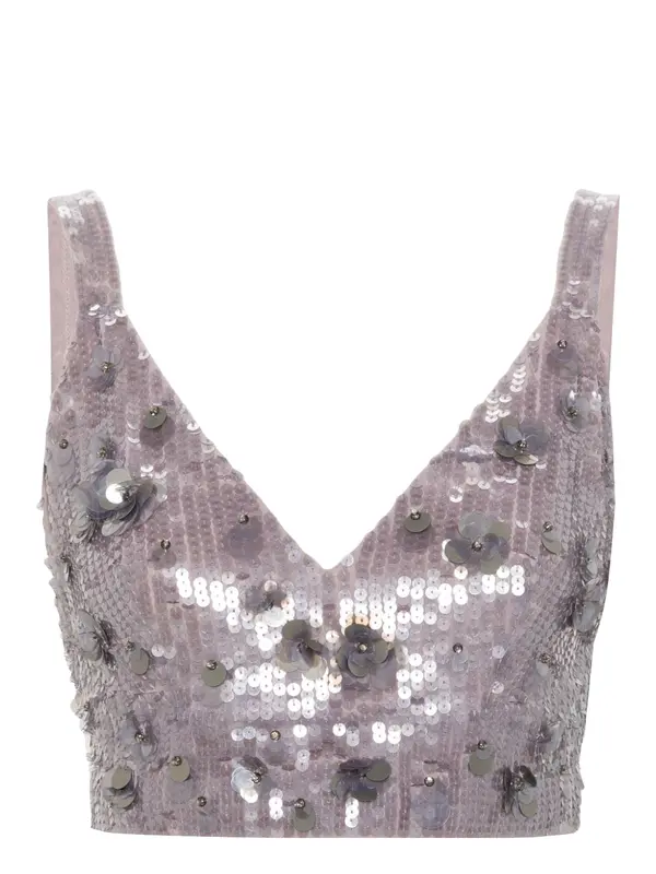 P.a.r.o.s.h Sequinned Top - Grey